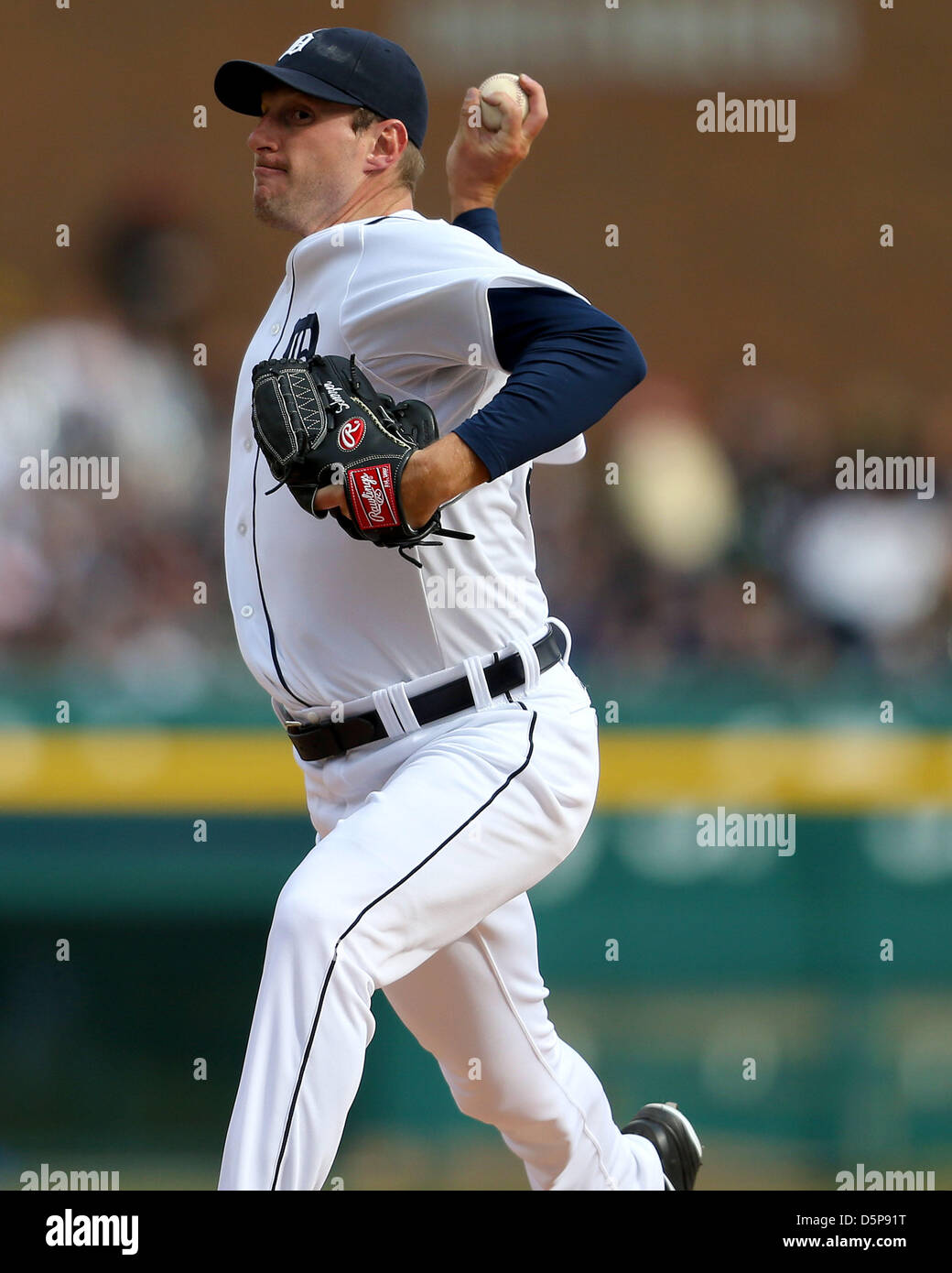 Detroit Michigan, USA. 6th April, 2013. Detroit Tigers starting pitcher ...