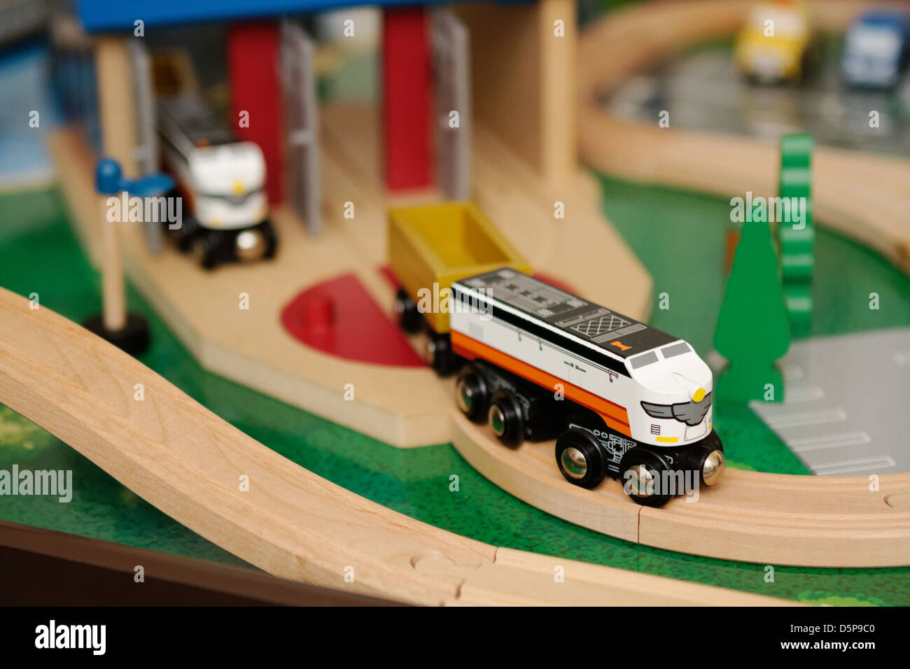 Wooden Train Set Stock Photo - Alamy