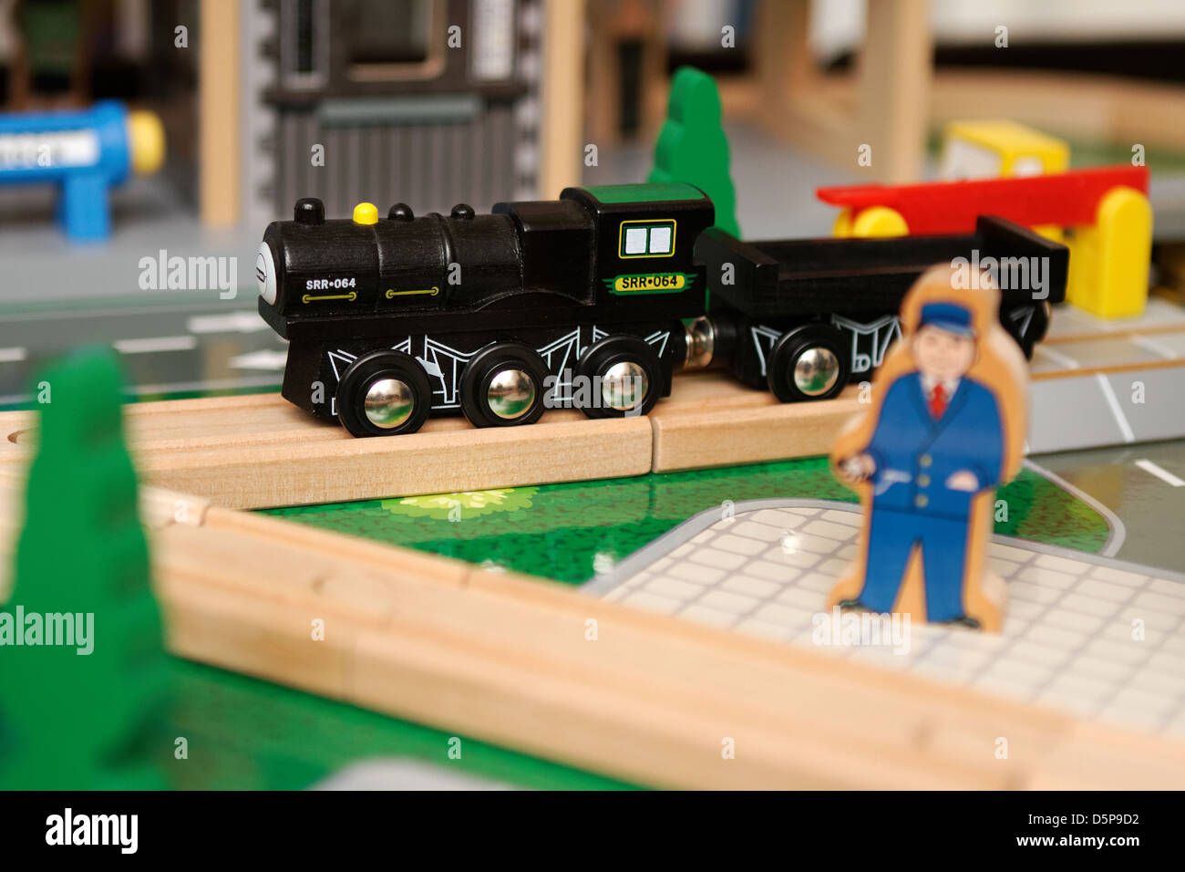 Wooden Train Set Stock Photo - Alamy