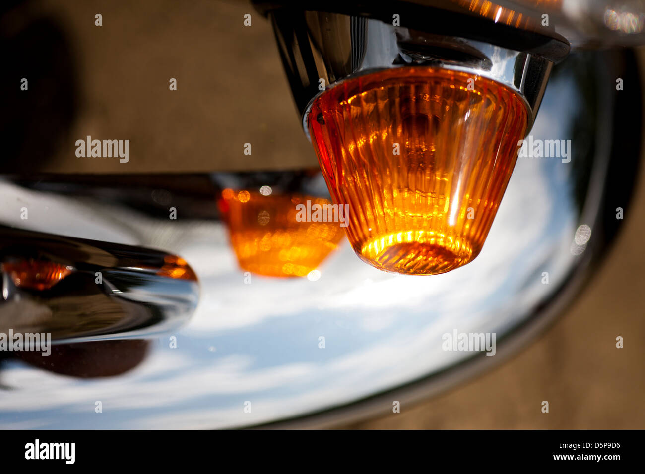 Orange light on a vintage car Stock Photo - Alamy