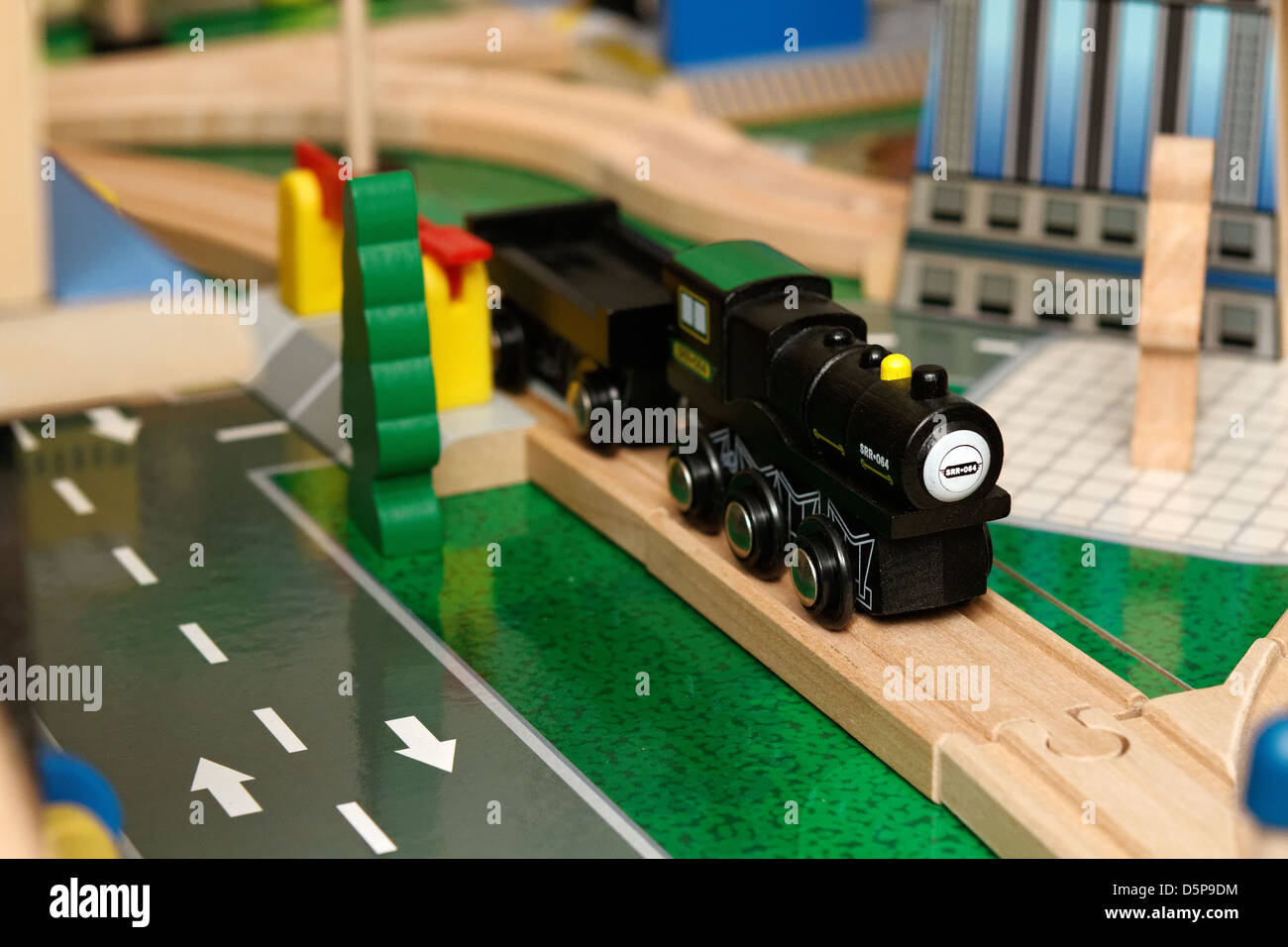 Wooden Train Set Stock Photo - Alamy
