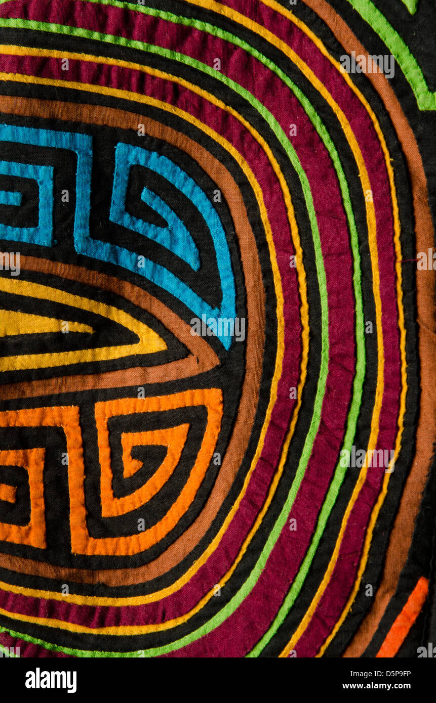 Colorful mola, traditional textile of Colombian ethnicity kuna ...