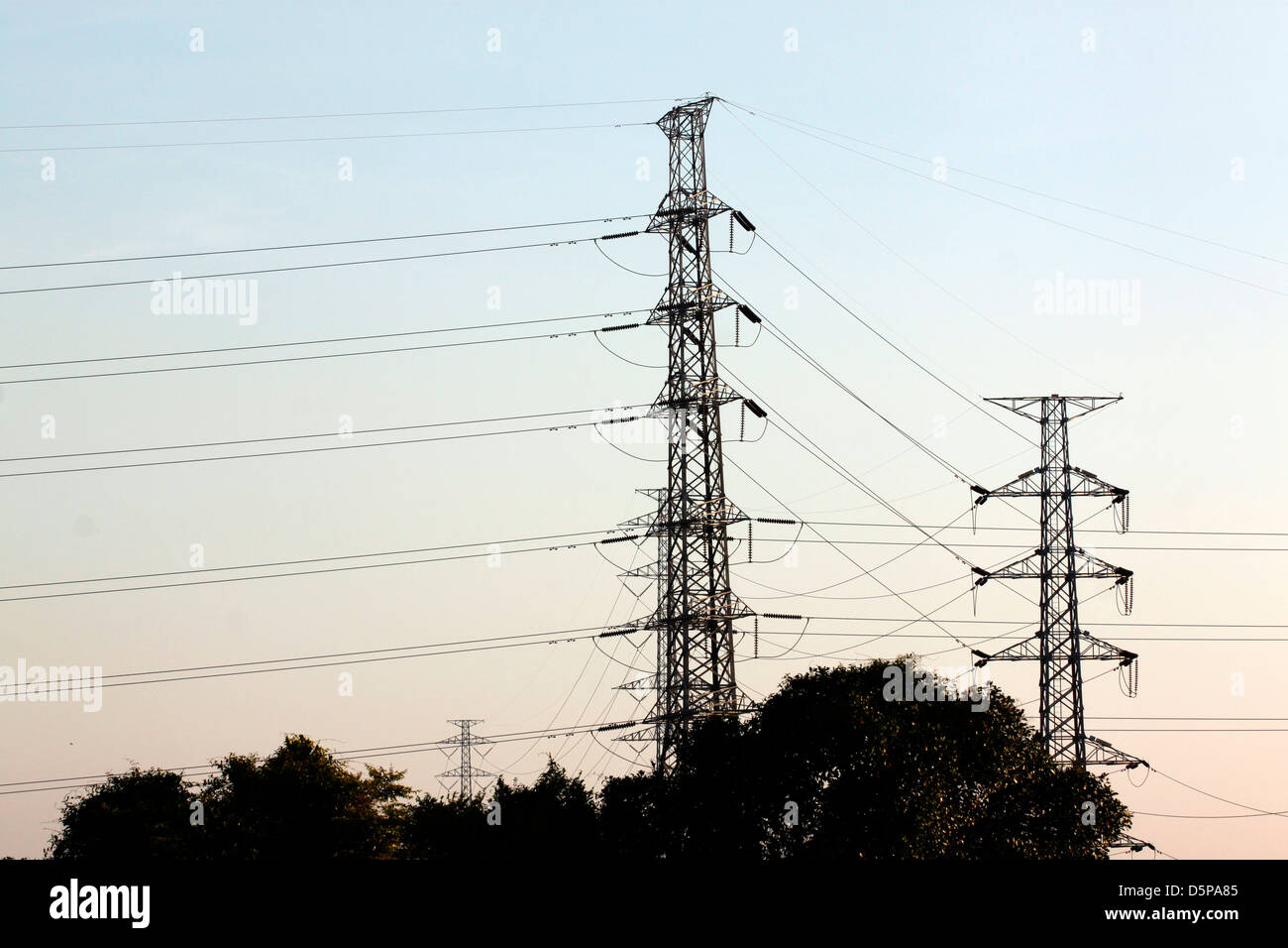 Electricity pylons blue cloudy hi-res stock photography and images - Alamy