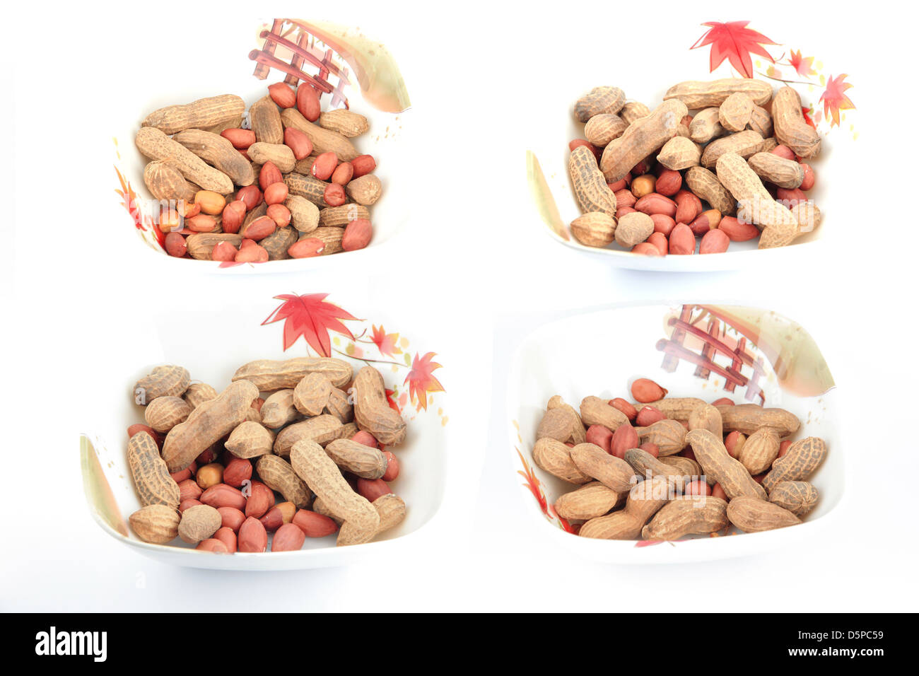 A lot of Peanuts on isolated over white background Stock Photo - Alamy