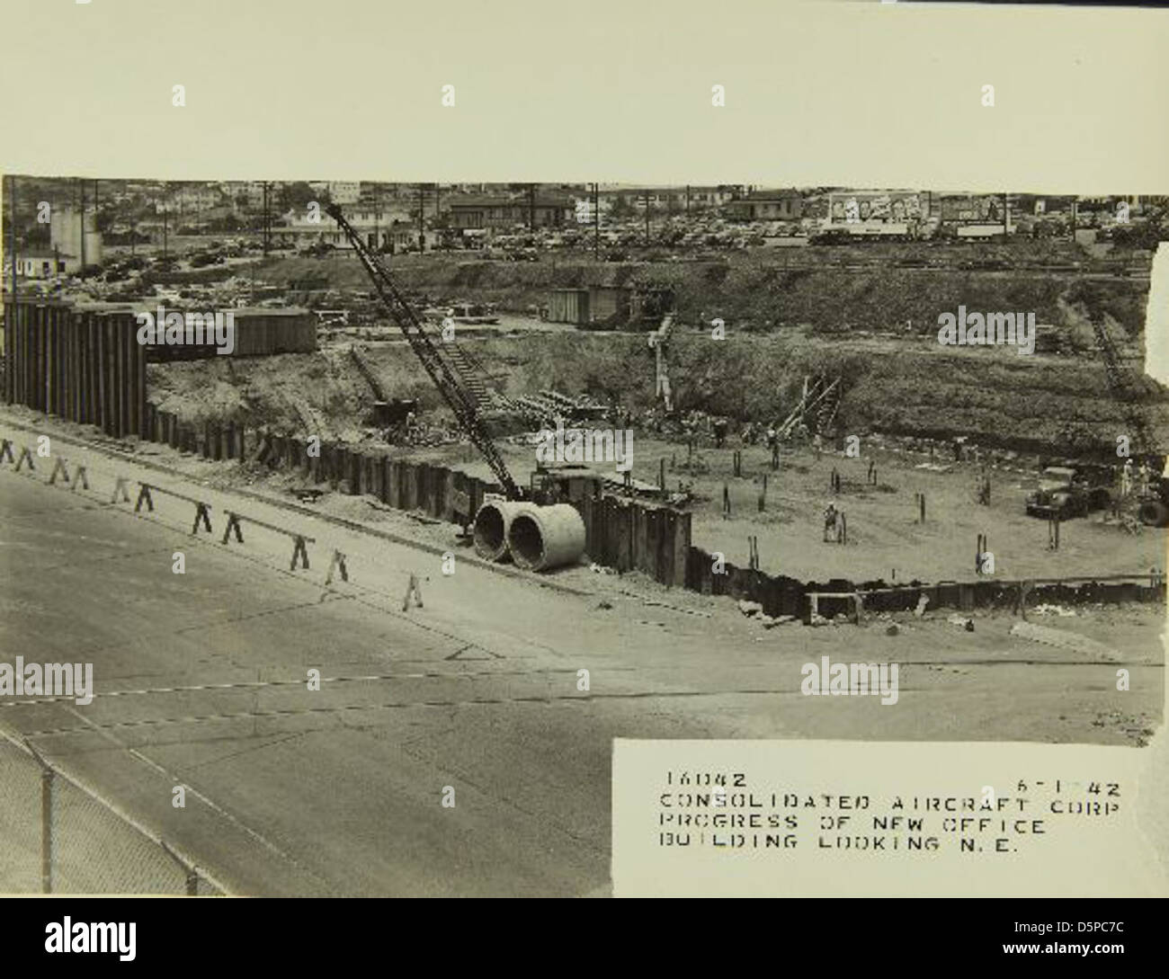 This image shows the construction of the administration building at the ...