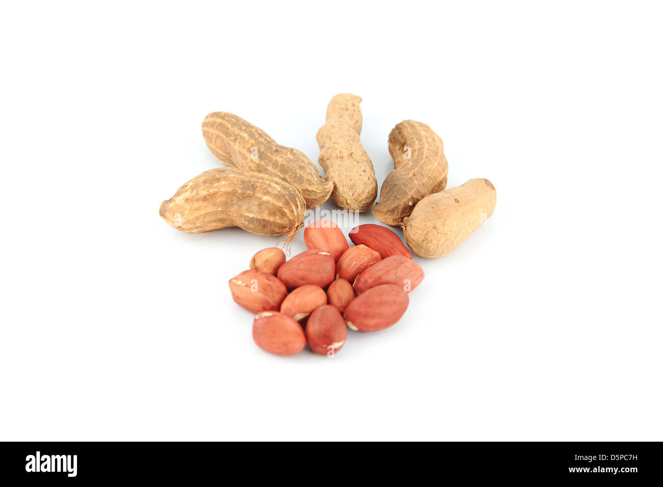 A lot of Peanuts on isolated over white background Stock Photo - Alamy
