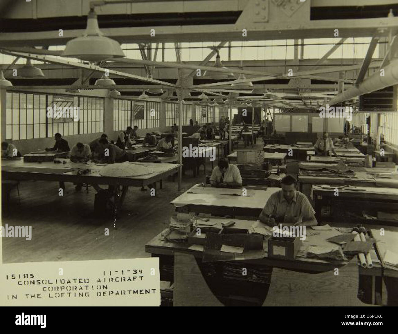 This image shows the lofting process at the Consolidated/Convair ...