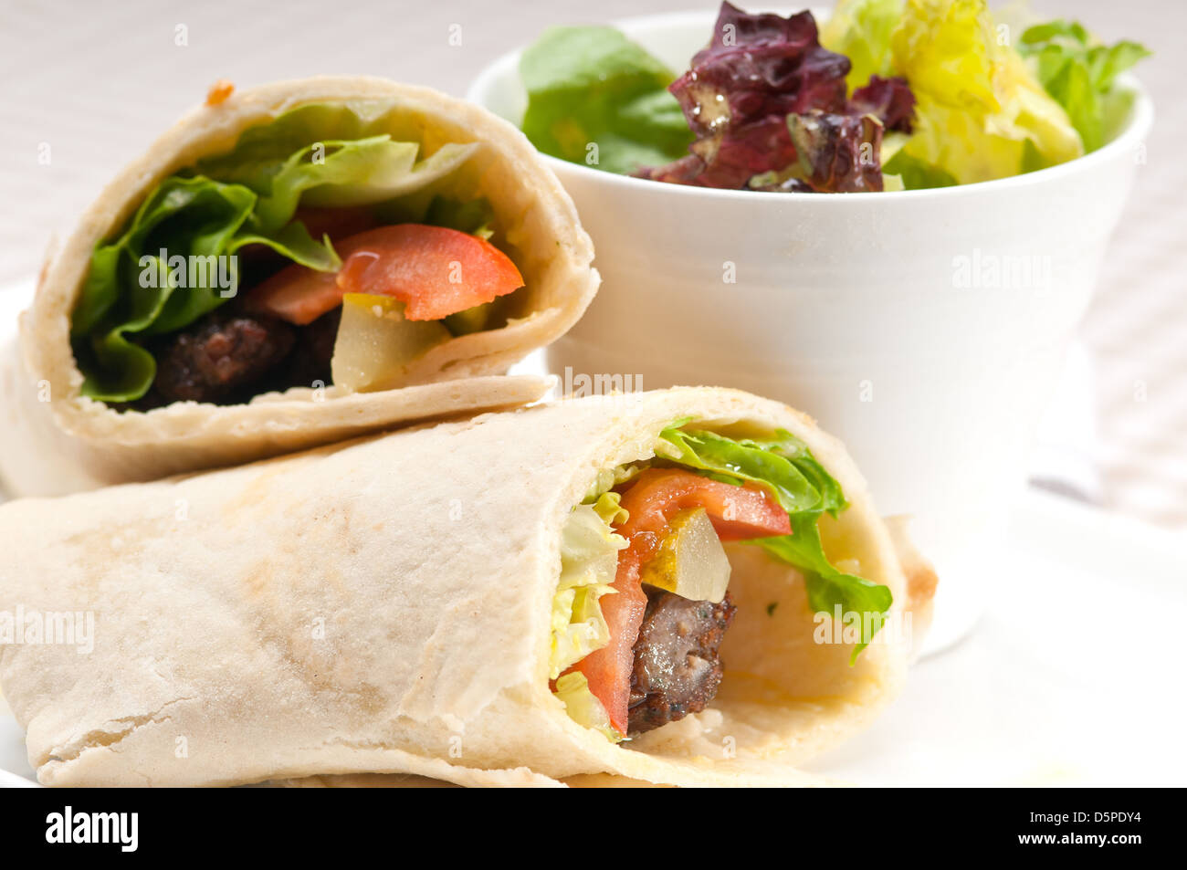 kafta shawarma chicken pita wrap roll sandwich traditional arab mid ...