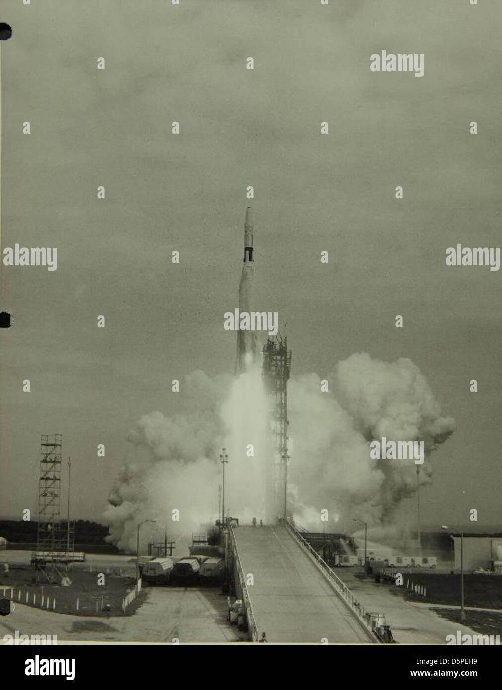 This image shows a Convair/General Dynamics Atlas missile system with ...