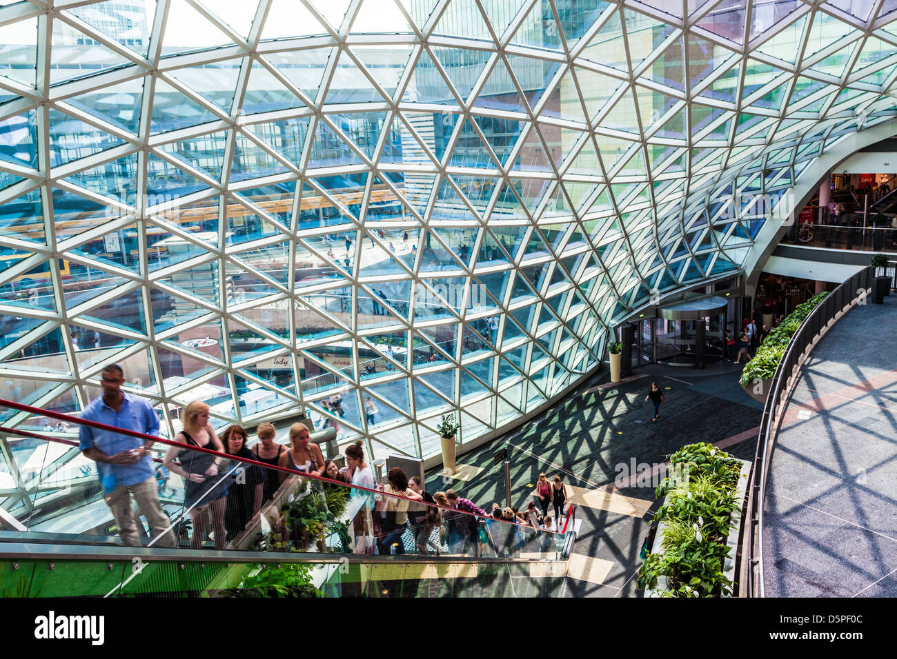 Interior of of the Złote Tarasy (Golden Terraces) shopping mall in ...