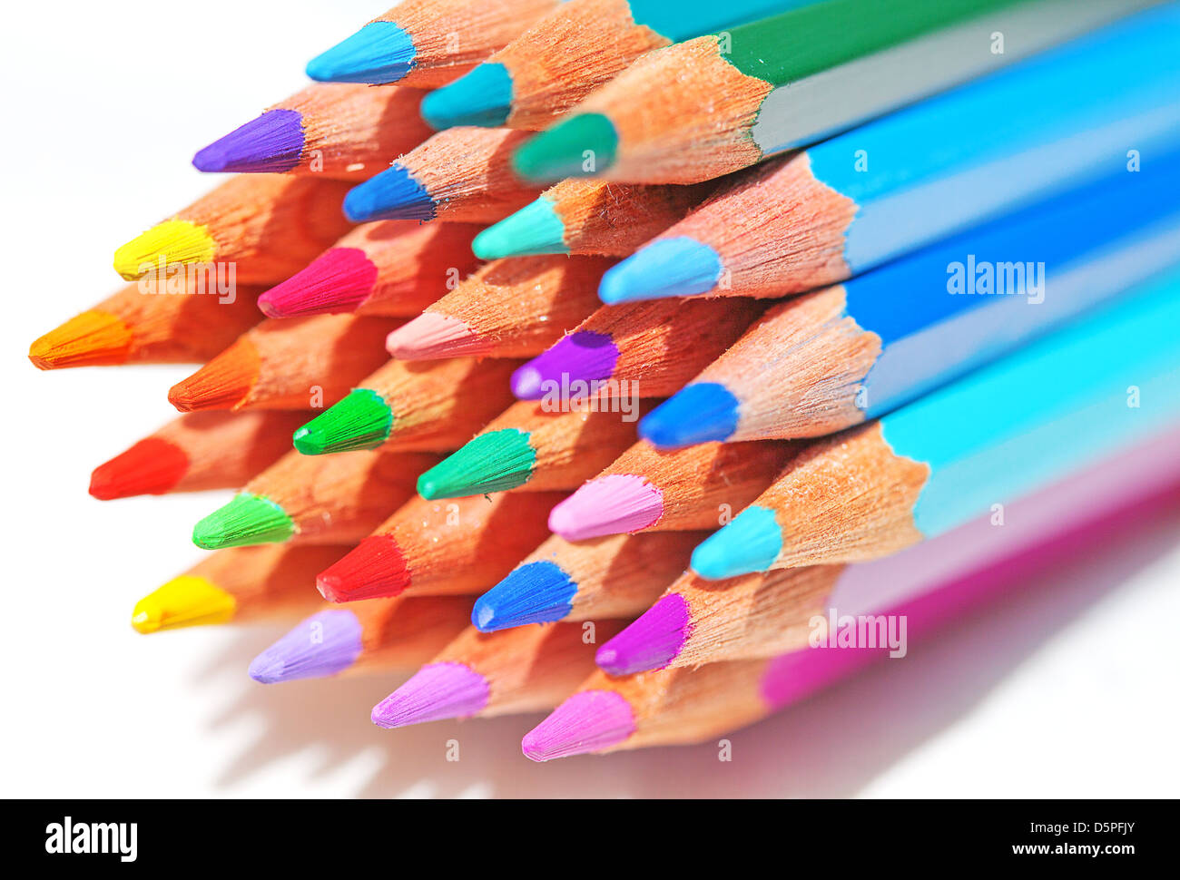 Collection of the colorful pencils Stock Photo - Alamy