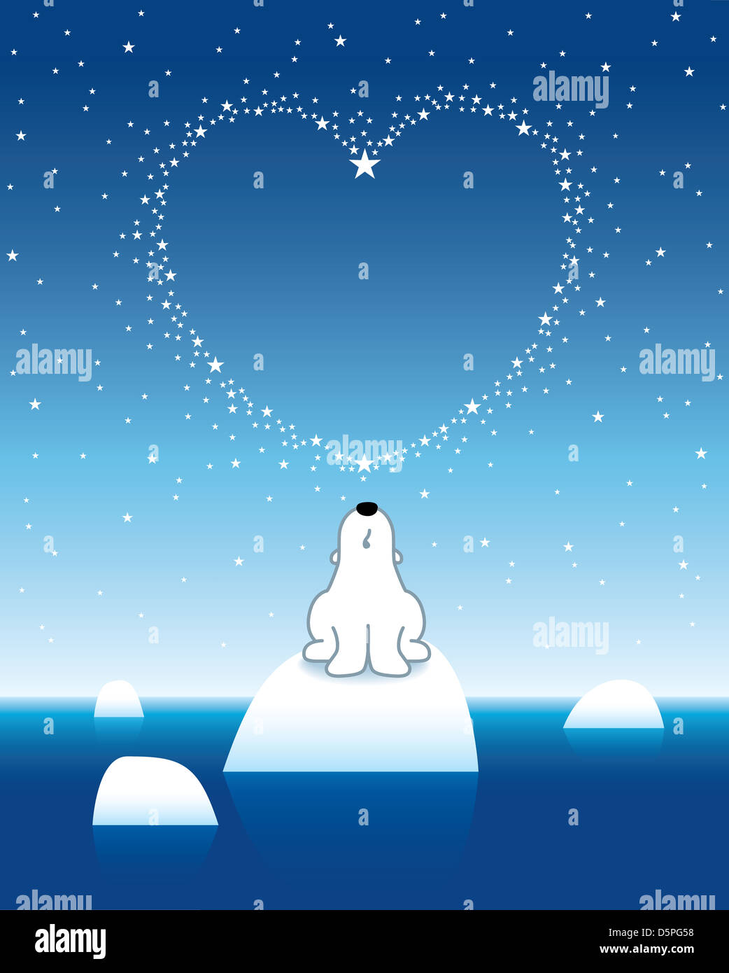 Polar bear alone on melting ice cap hi-res stock photography and images ...