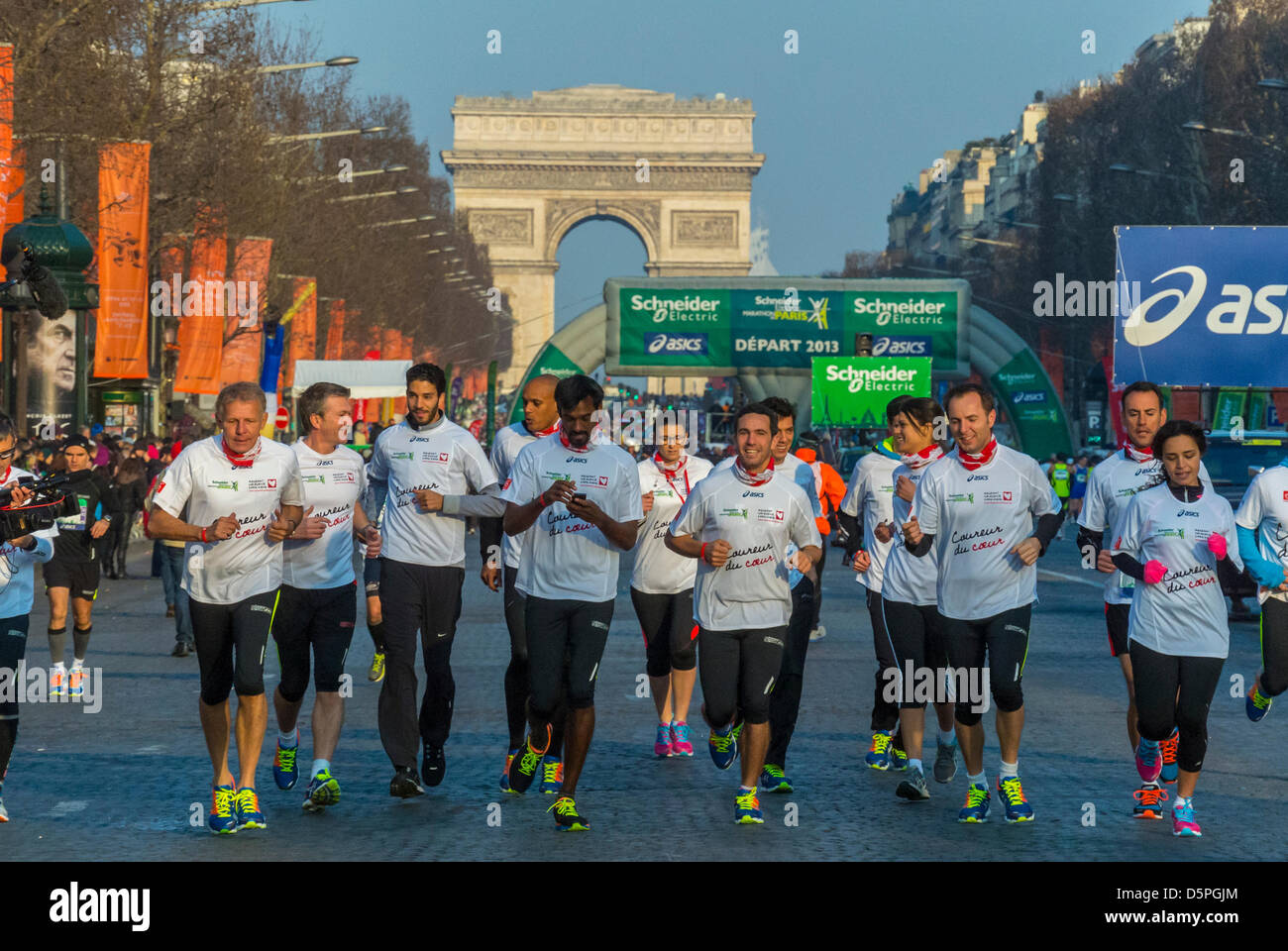 Paris, France. Front Runners taking part in the Paris marathon on ...