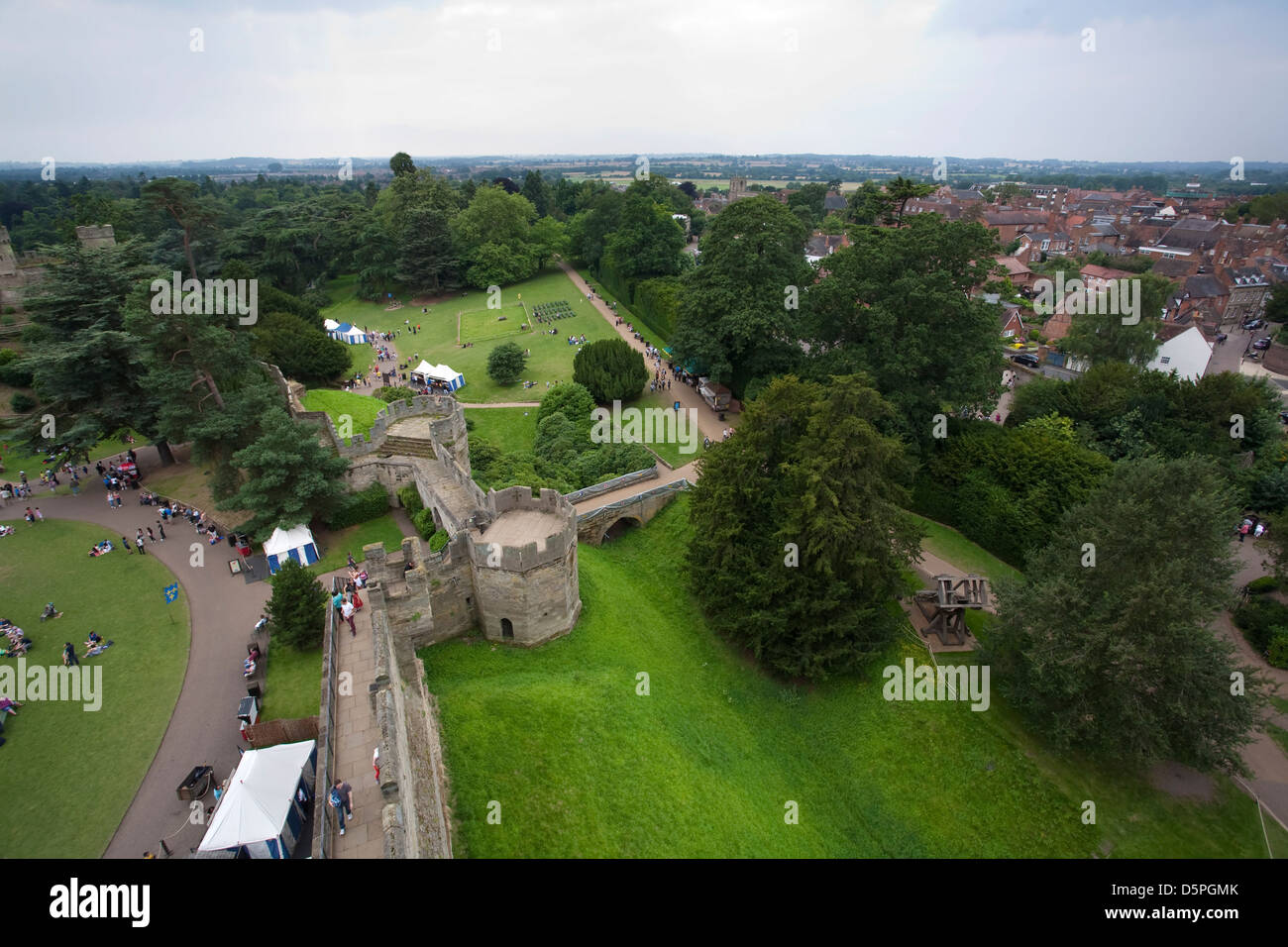 City of Warwick from the tower at Warwick castle Stock Photo - Alamy