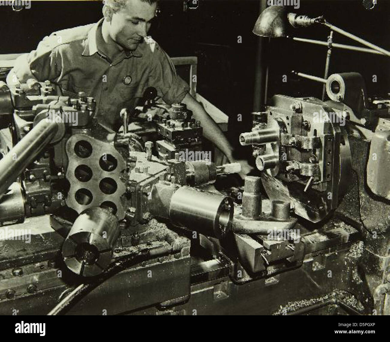 This image depicts the interior of a Convair/General Dynamics factory ...