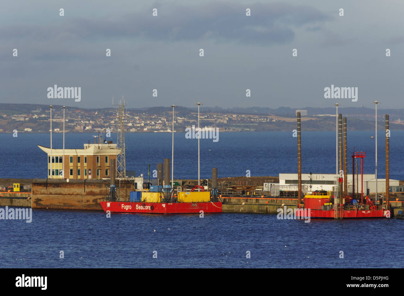 Fugro Seacore, container dock, Leith harbour Edinburgh Scotland Stock ...