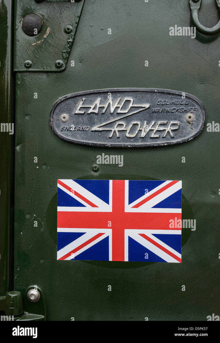 Detail of Land Rover with Union Jack sticker Stock Photo - Alamy