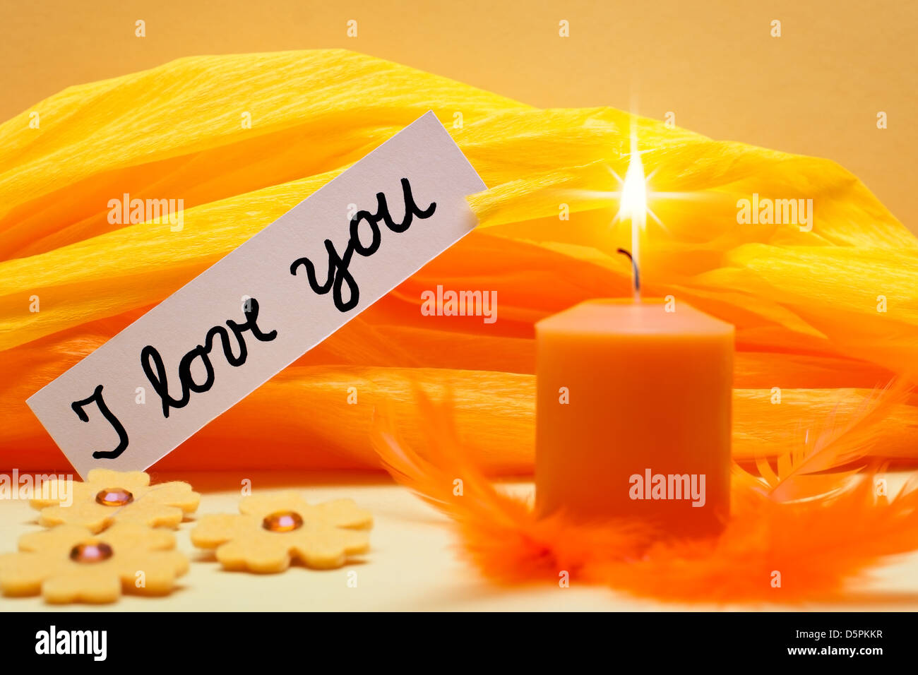 orange background with sign i love you Stock Photo - Alamy