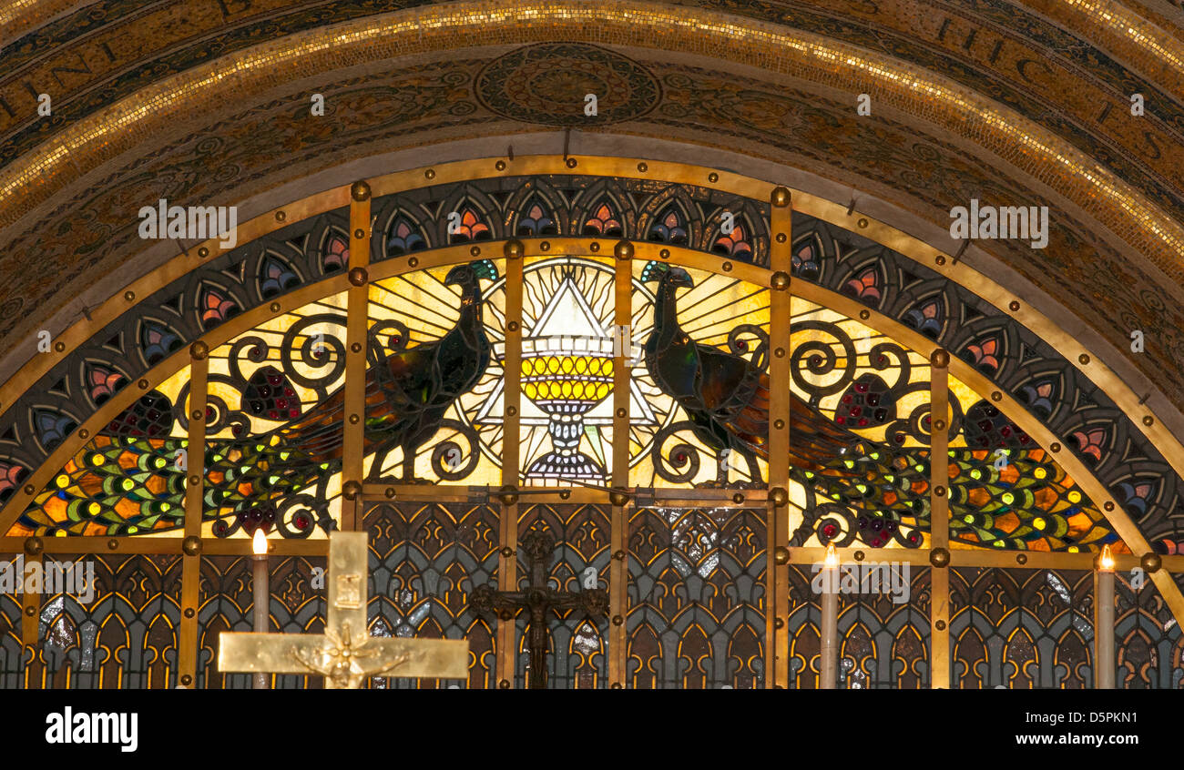 Interior of the Franciscan church of the Transfiguration, mount Tabor ...
