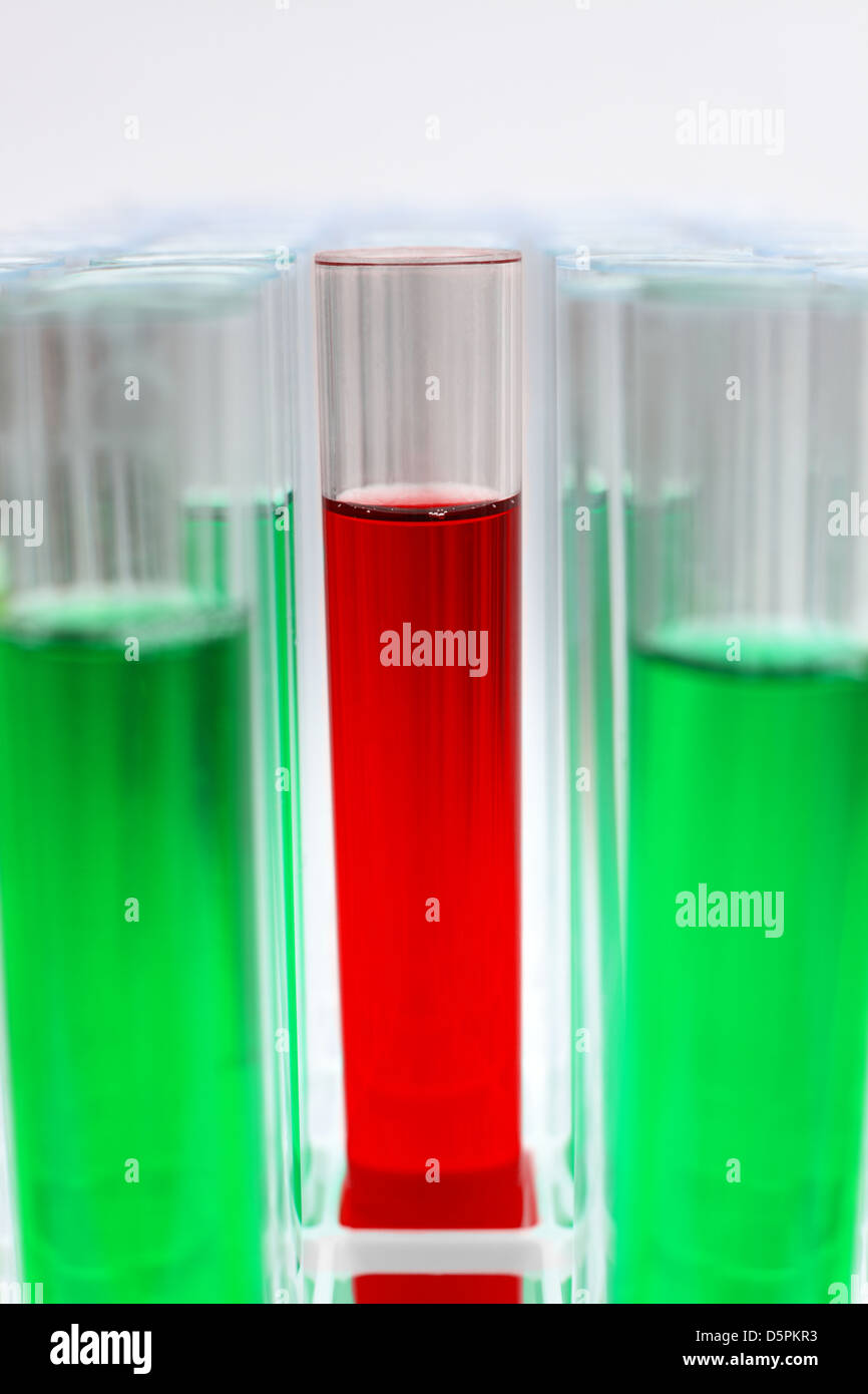 Test tubes containing coloured liquids Stock Photo - Alamy