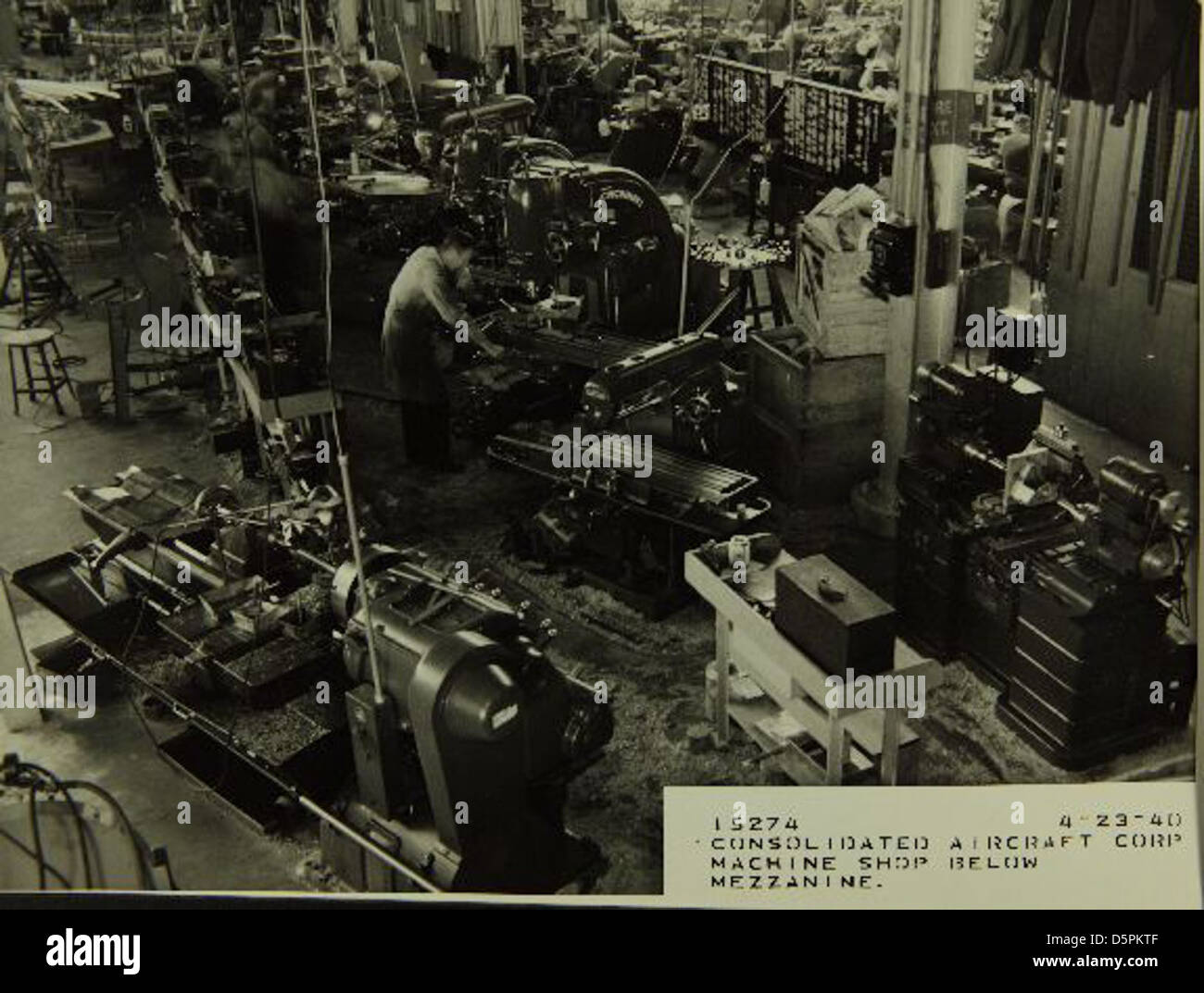 The interior of the Consolidated/Convair aircraft factory in San Diego ...