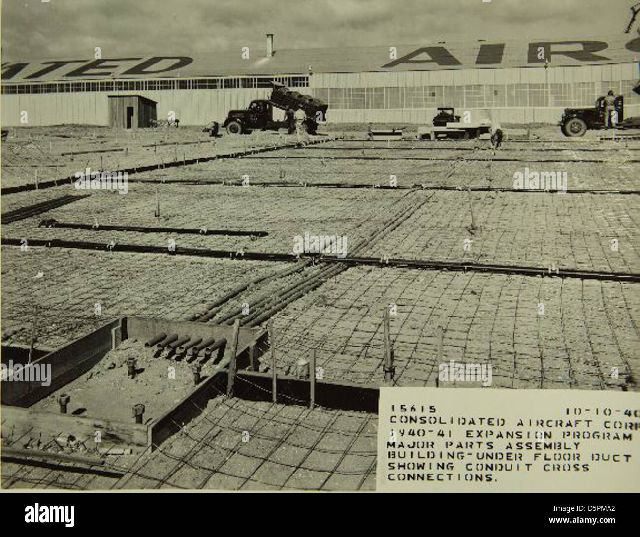 This image shows the Consolidated/Convair Aircraft Factory in San Diego ...