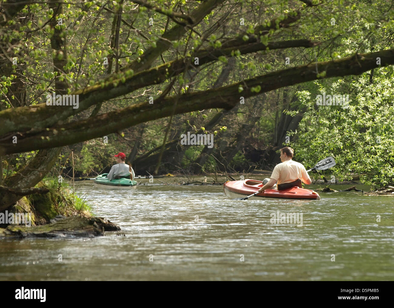 kayaks on the river Stock Photo - Alamy