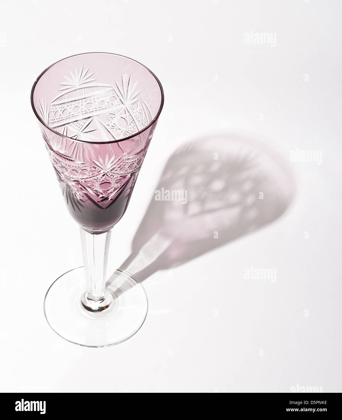 Light claret cut crystal wineglass Stock Photo - Alamy