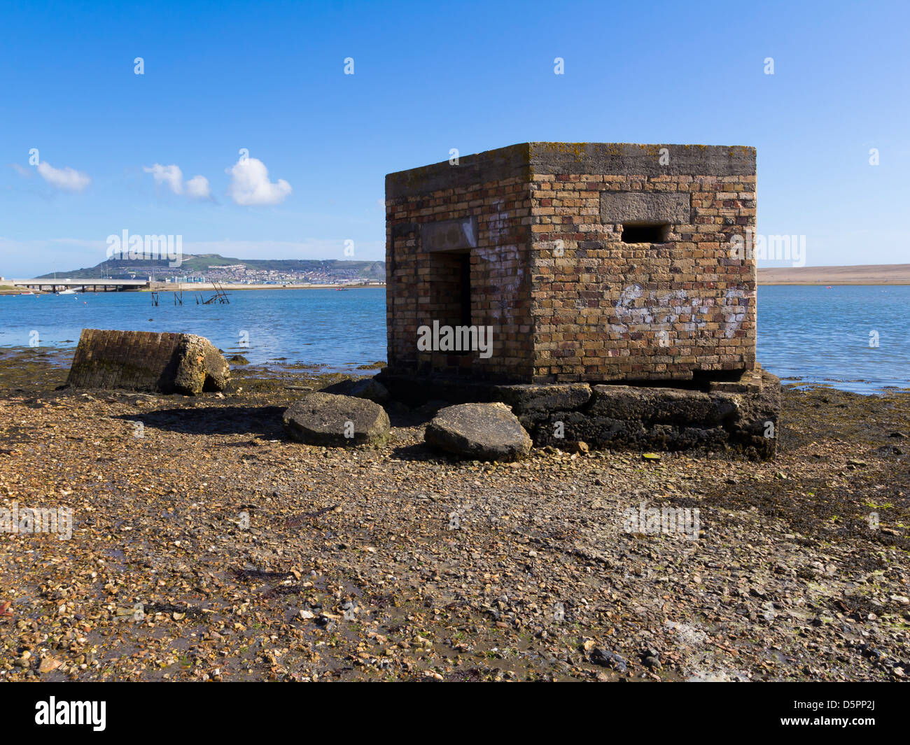 World War Two coastal defences on the Fleet Portland Dorset England UK ...