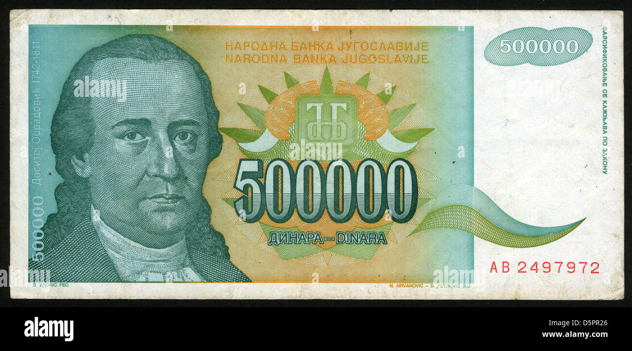 Banknote Of Yugoslavia High Resolution Stock Photography and Images - Alamy