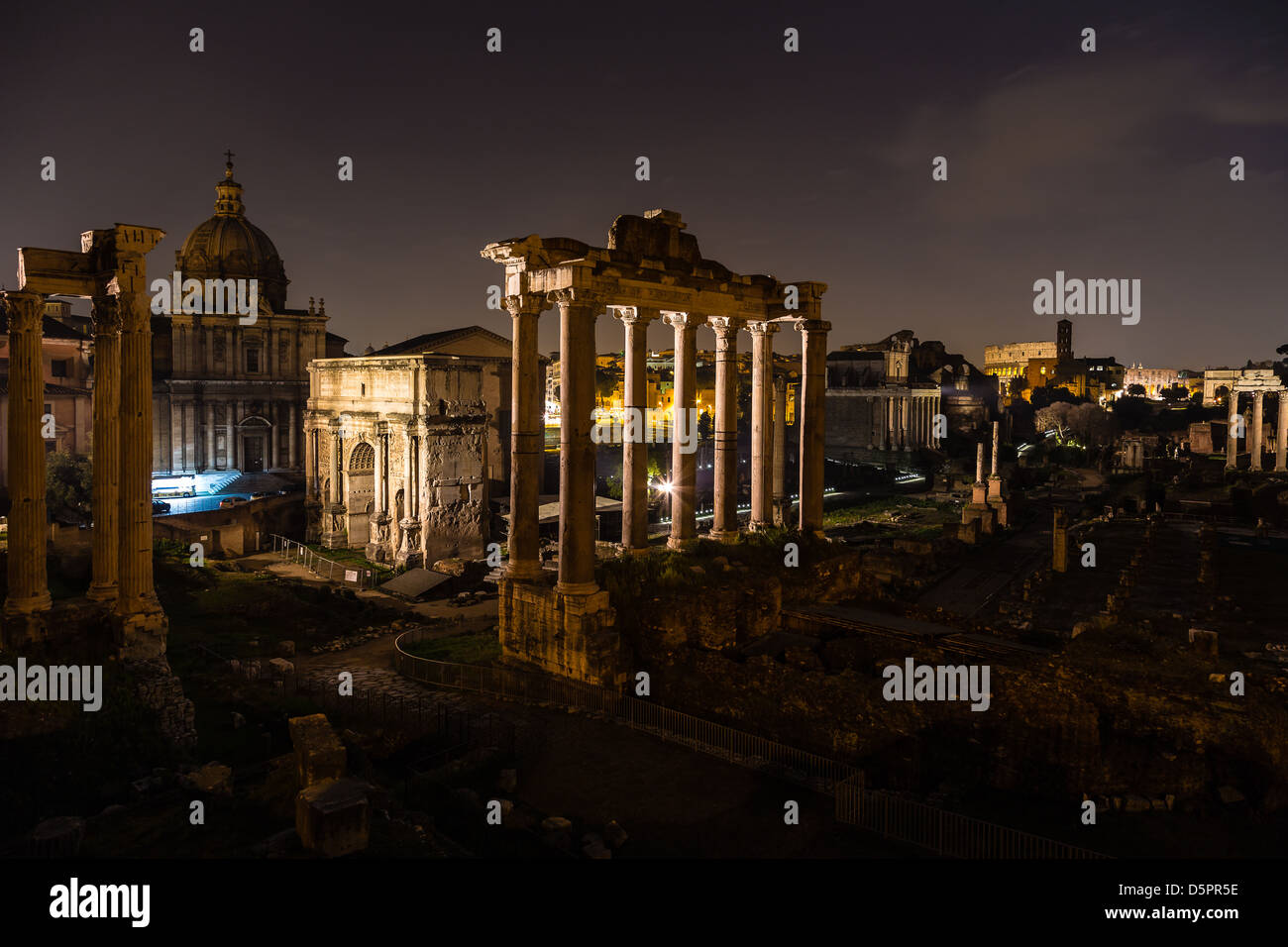 Roman forum at night hi-res stock photography and images - Alamy