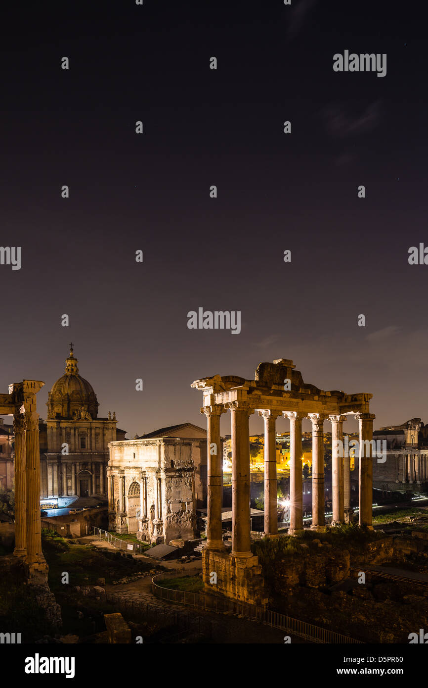 Roman forum at night hi-res stock photography and images - Alamy