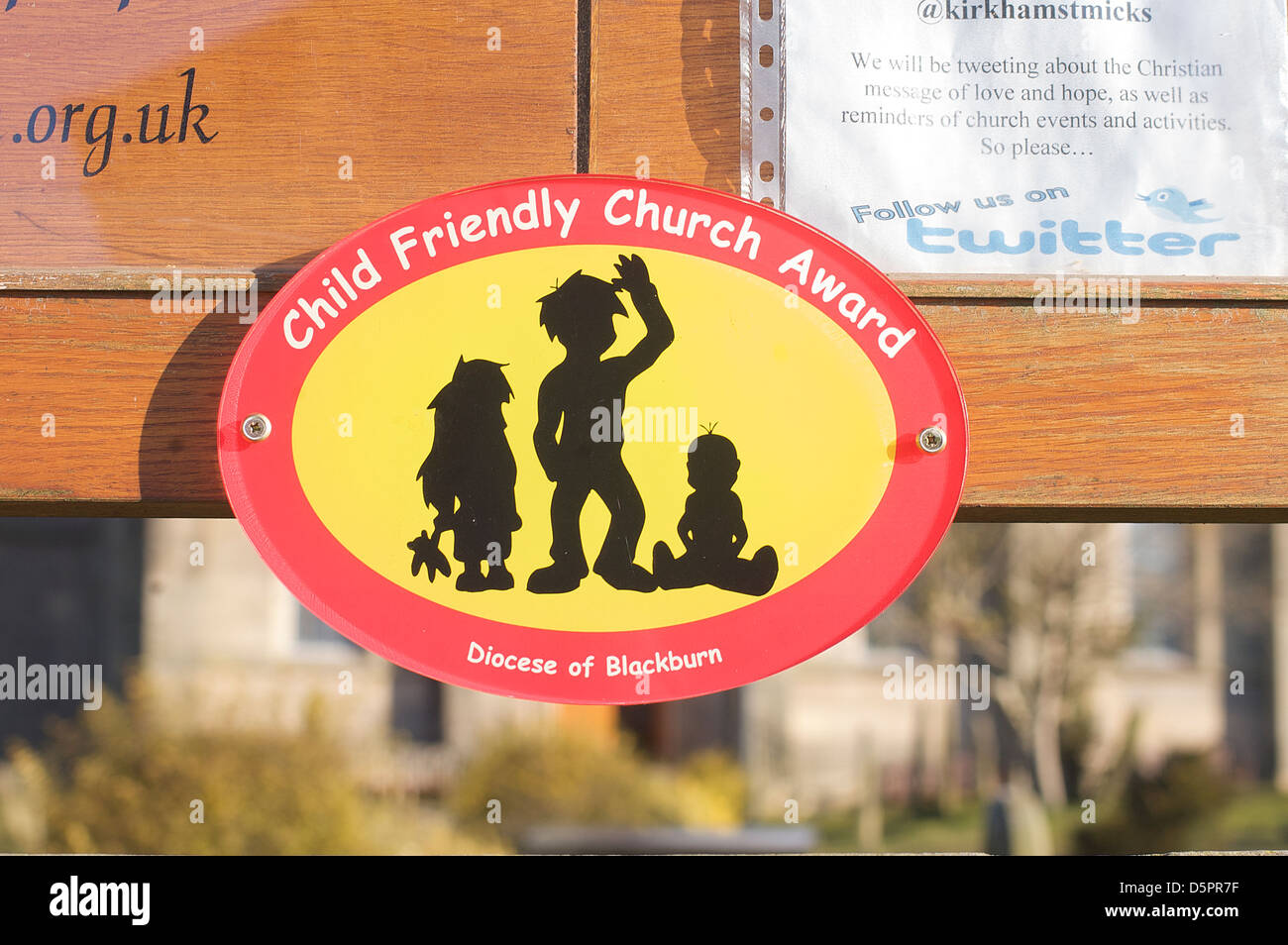 Child friendly church award Stock Photo - Alamy