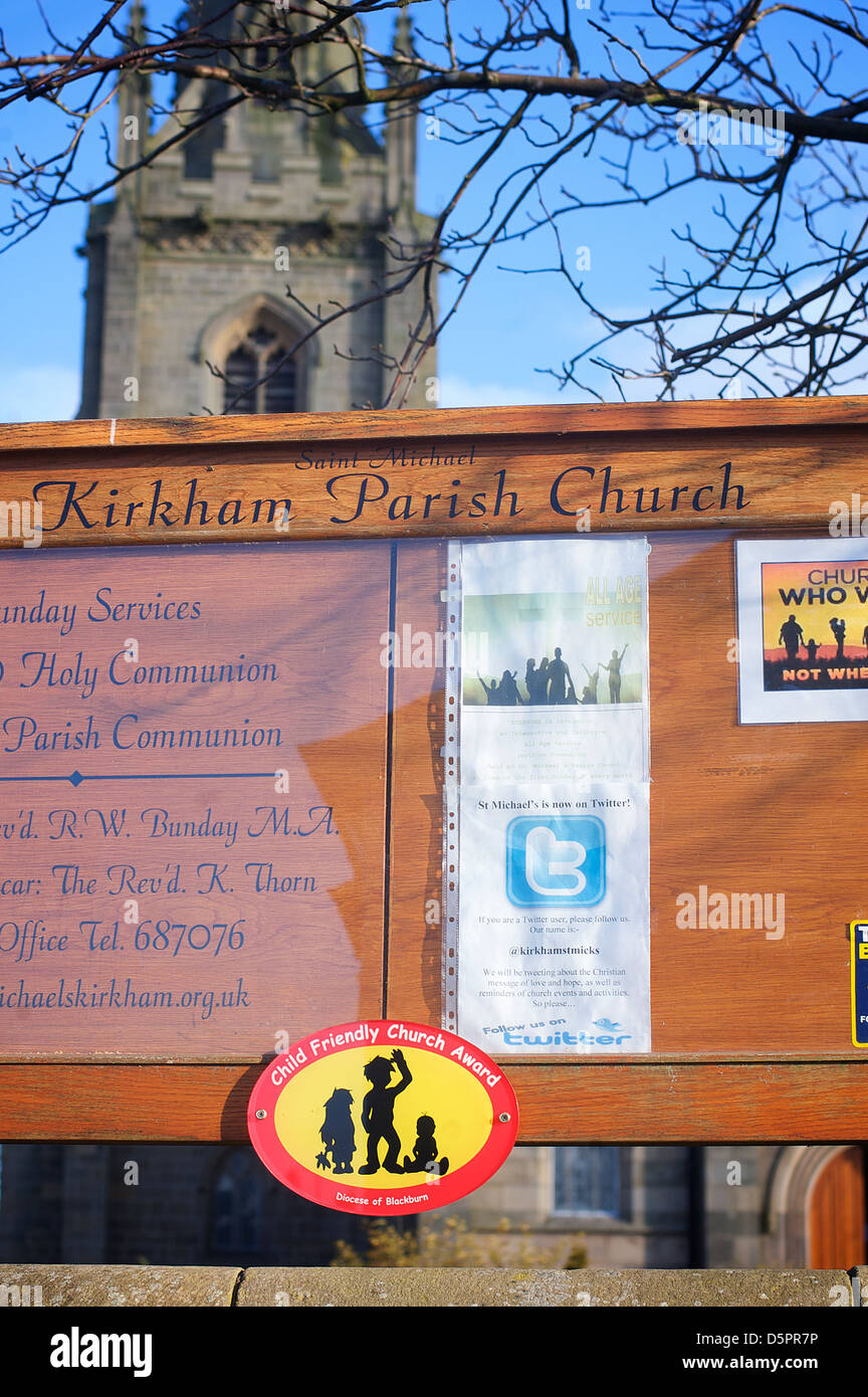 Child friendly church award Stock Photo - Alamy