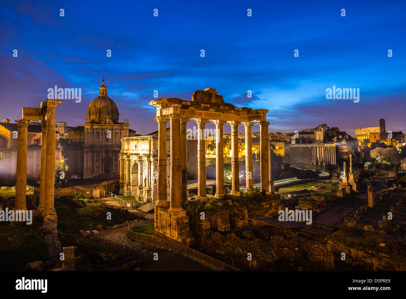 Roman forum at night hi-res stock photography and images - Alamy