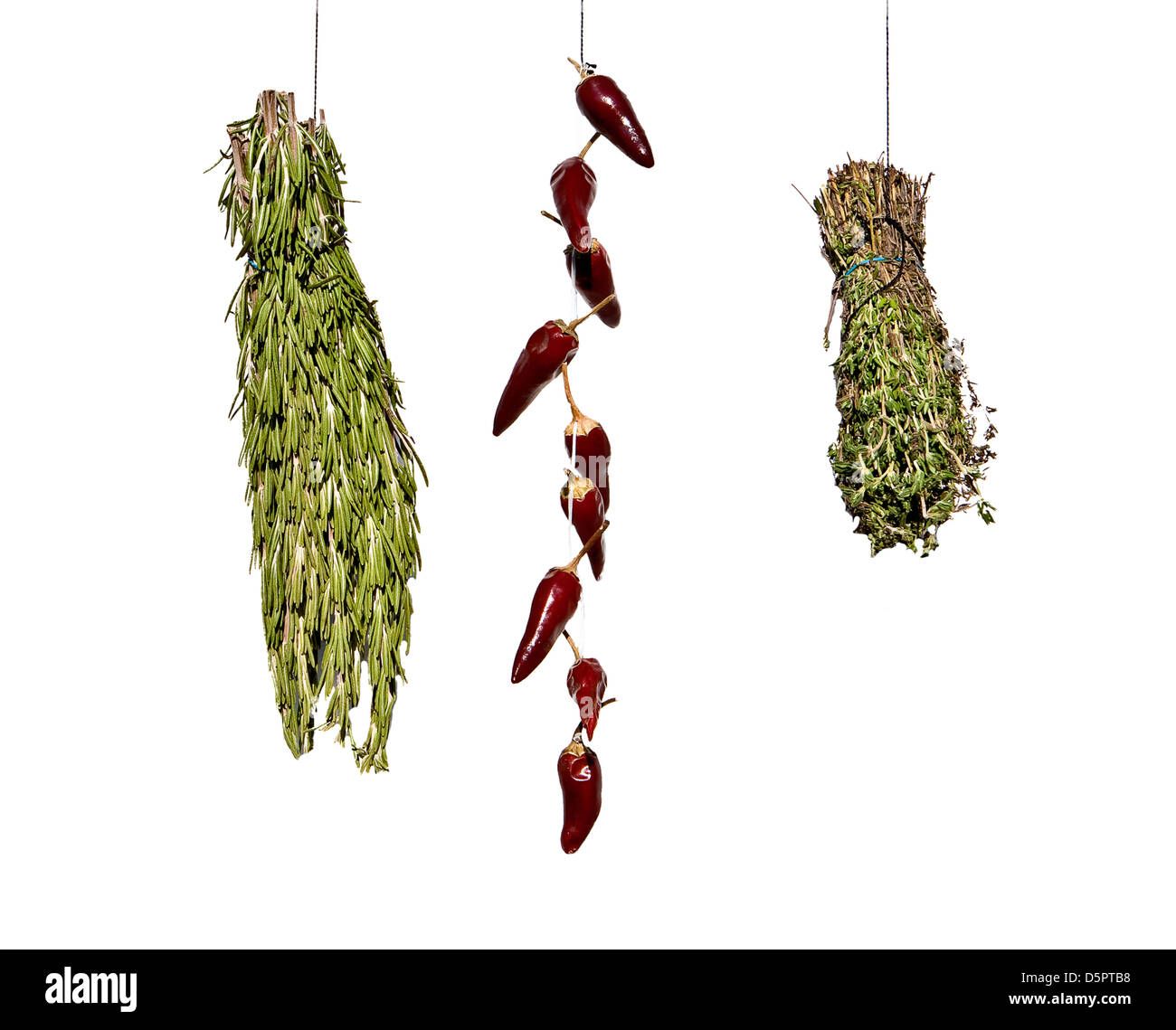 Drying spices on white background Stock Photo - Alamy