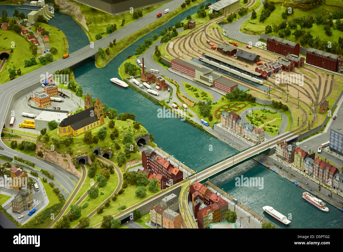 Detail of Model toy railway railroad plant with Locomotive, wagon ...