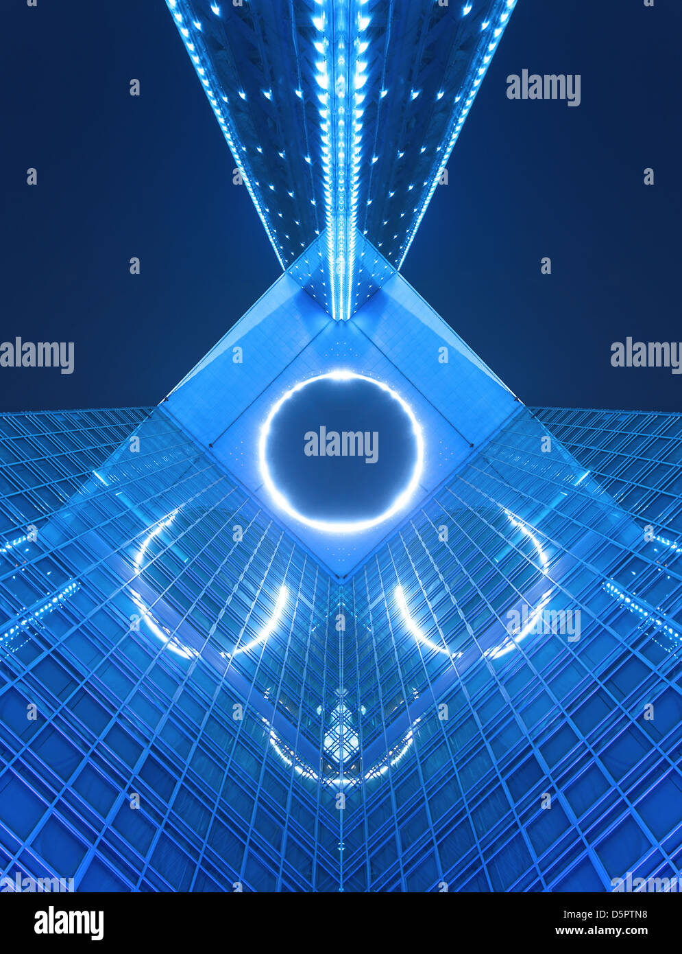 office building at night in blue Stock Photo - Alamy