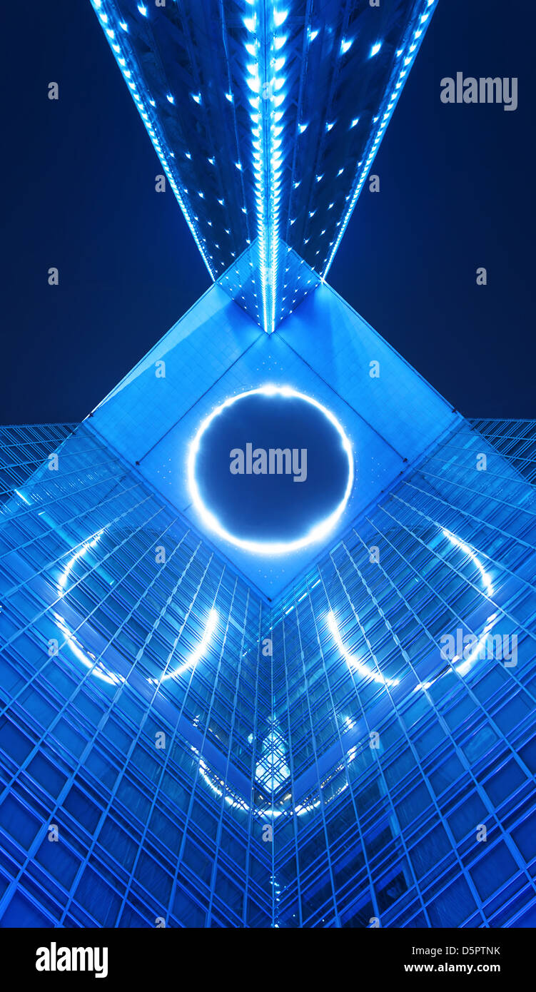 office building at night in blue Stock Photo - Alamy