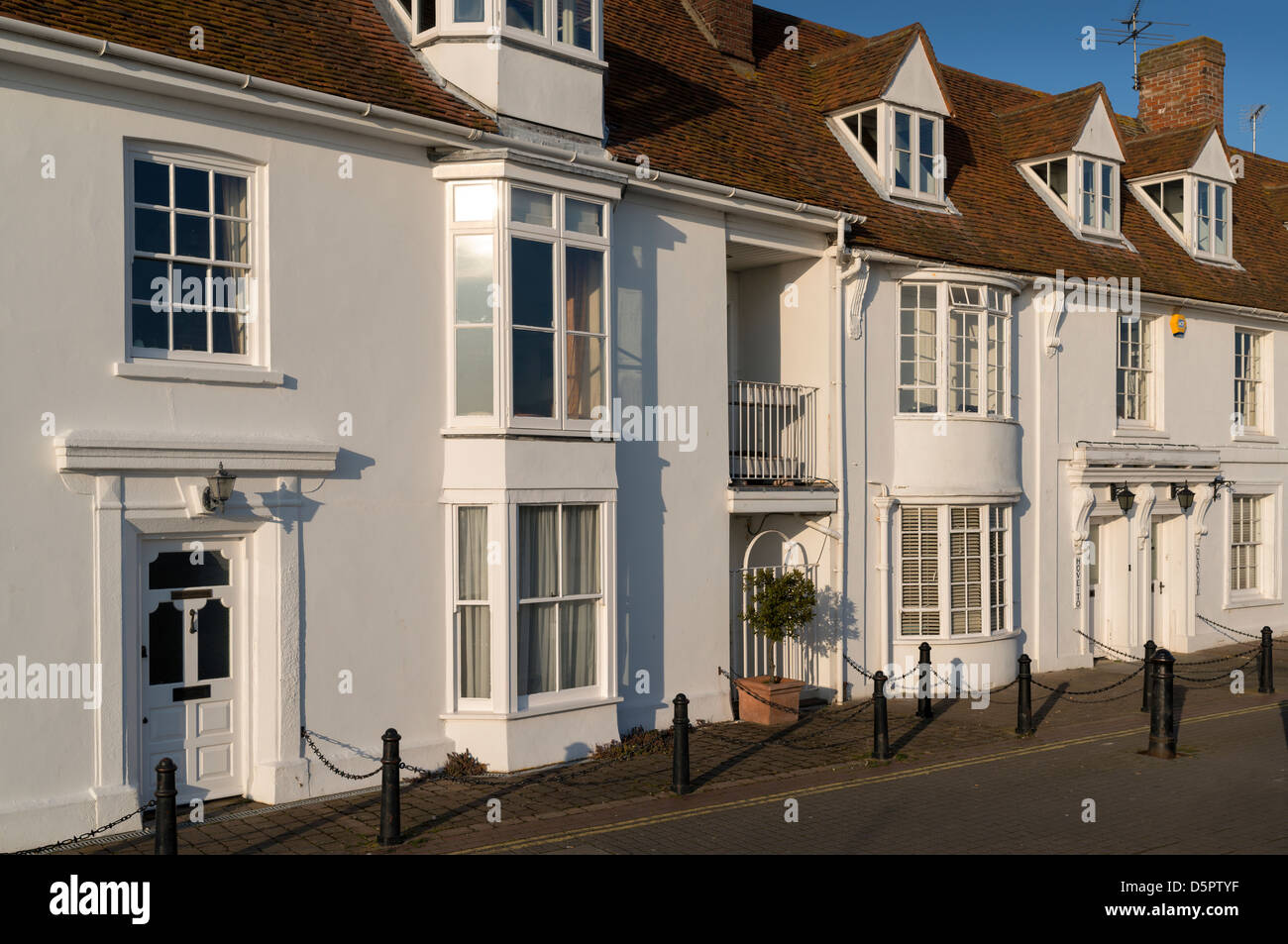 Houses on the Waterfront at Burnham at Dusk Stock Photo - Alamy