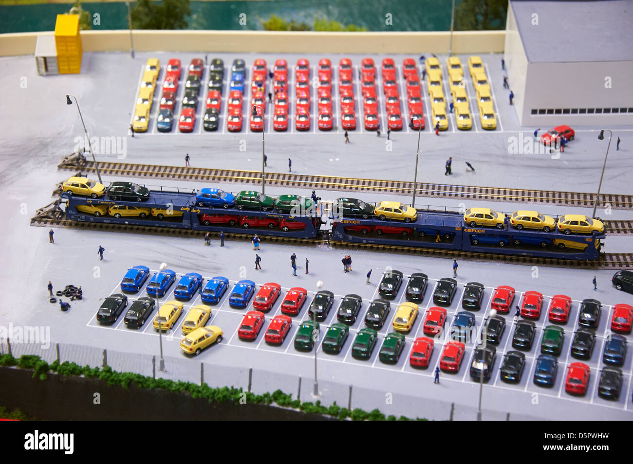 Detail of Model toy railway railroad plant with Locomotive, wagon ...