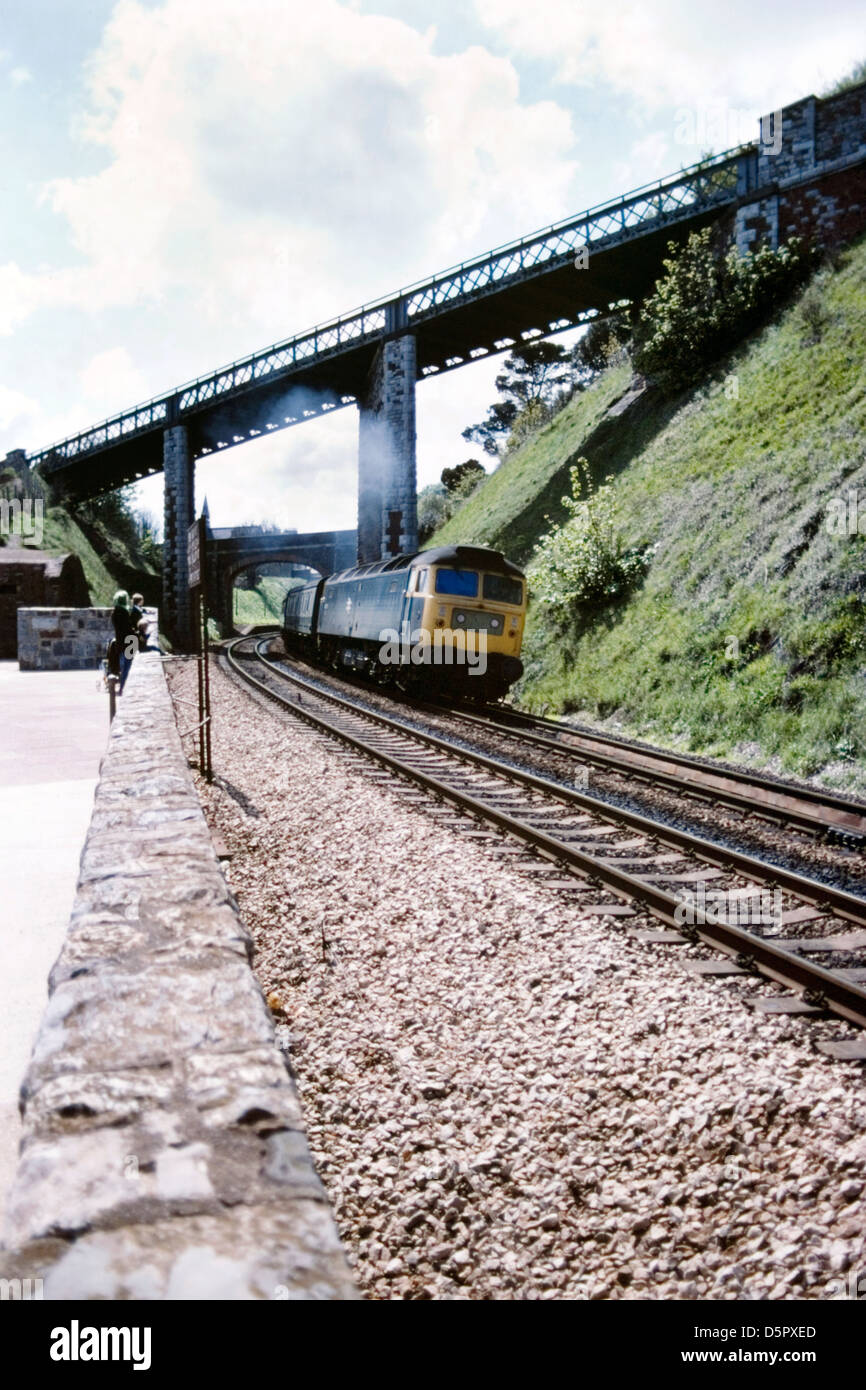 class 47 diesel locomotive hauling a passenger train at torbay 1981 ...