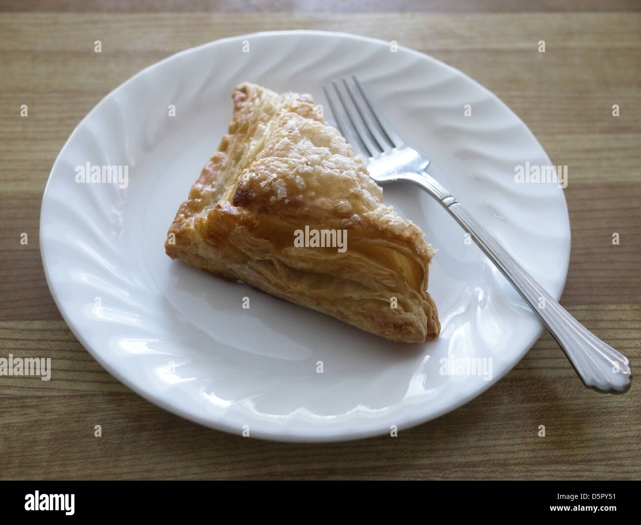 apple pastry plate fork Stock Photo - Alamy