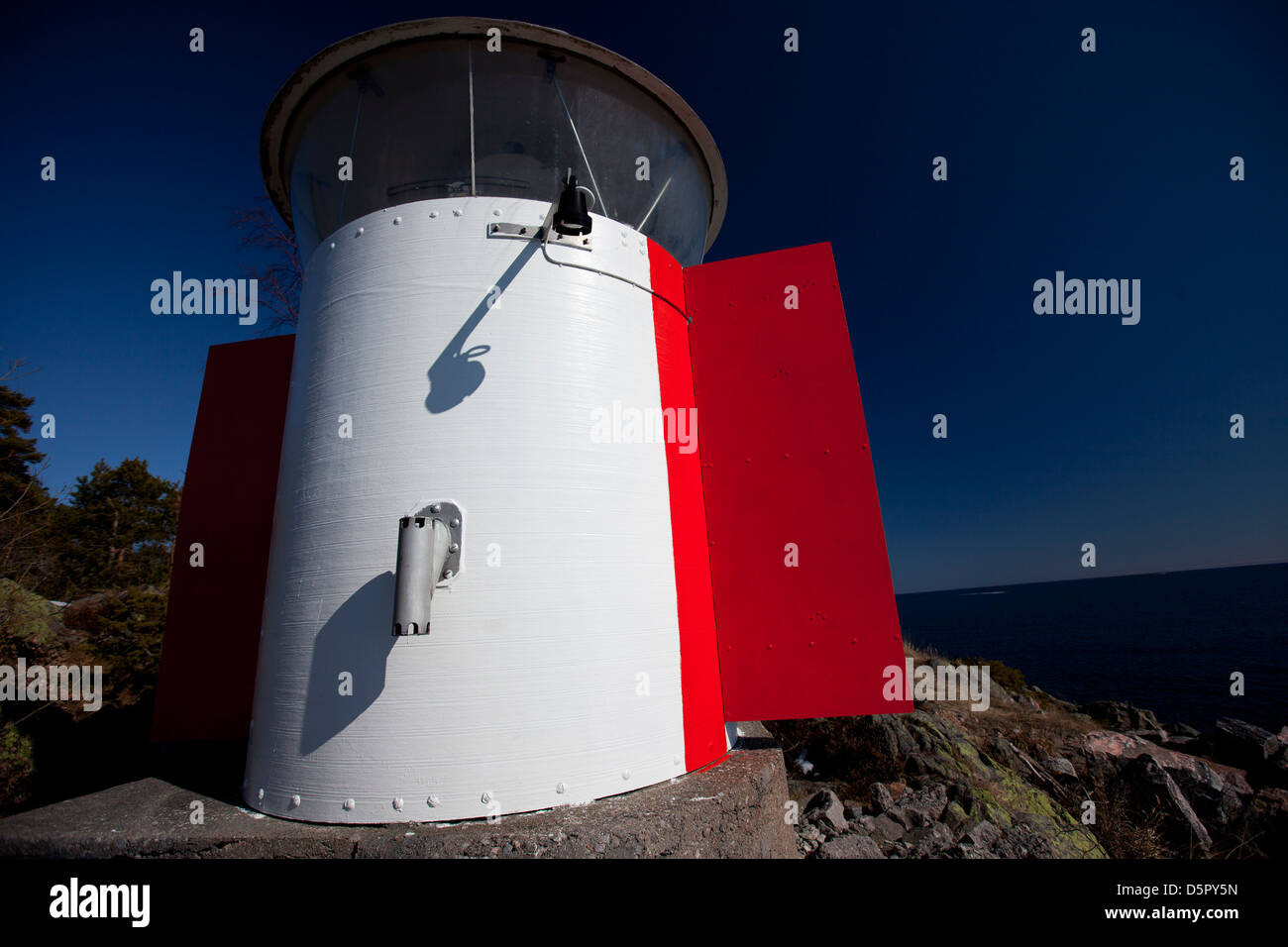 Swedish lighthouse on a cliff Stock Photo - Alamy