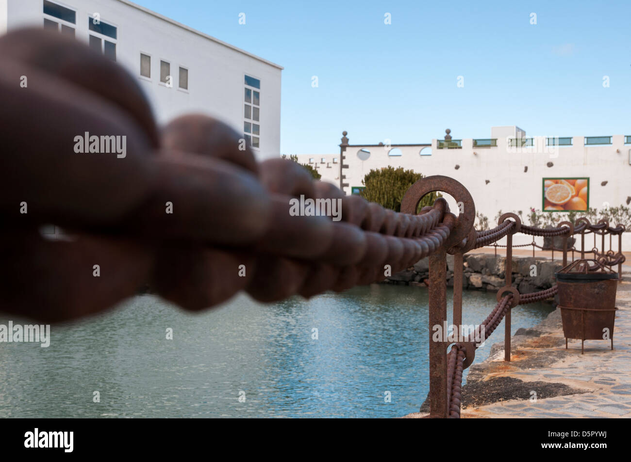 very fat chain so people will not fall into the water Stock Photo - Alamy