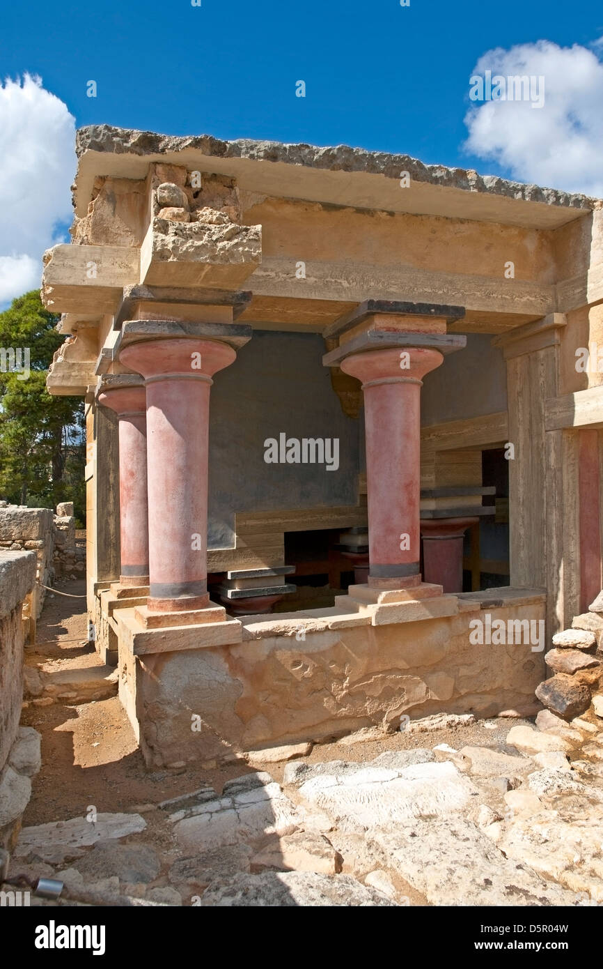 Excavated and reconstructed ruins of the bronze age Minoan palace of ...