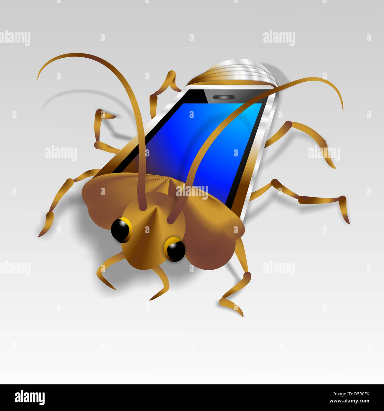 Illustration of a Smartphone virus Stock Photo - Alamy