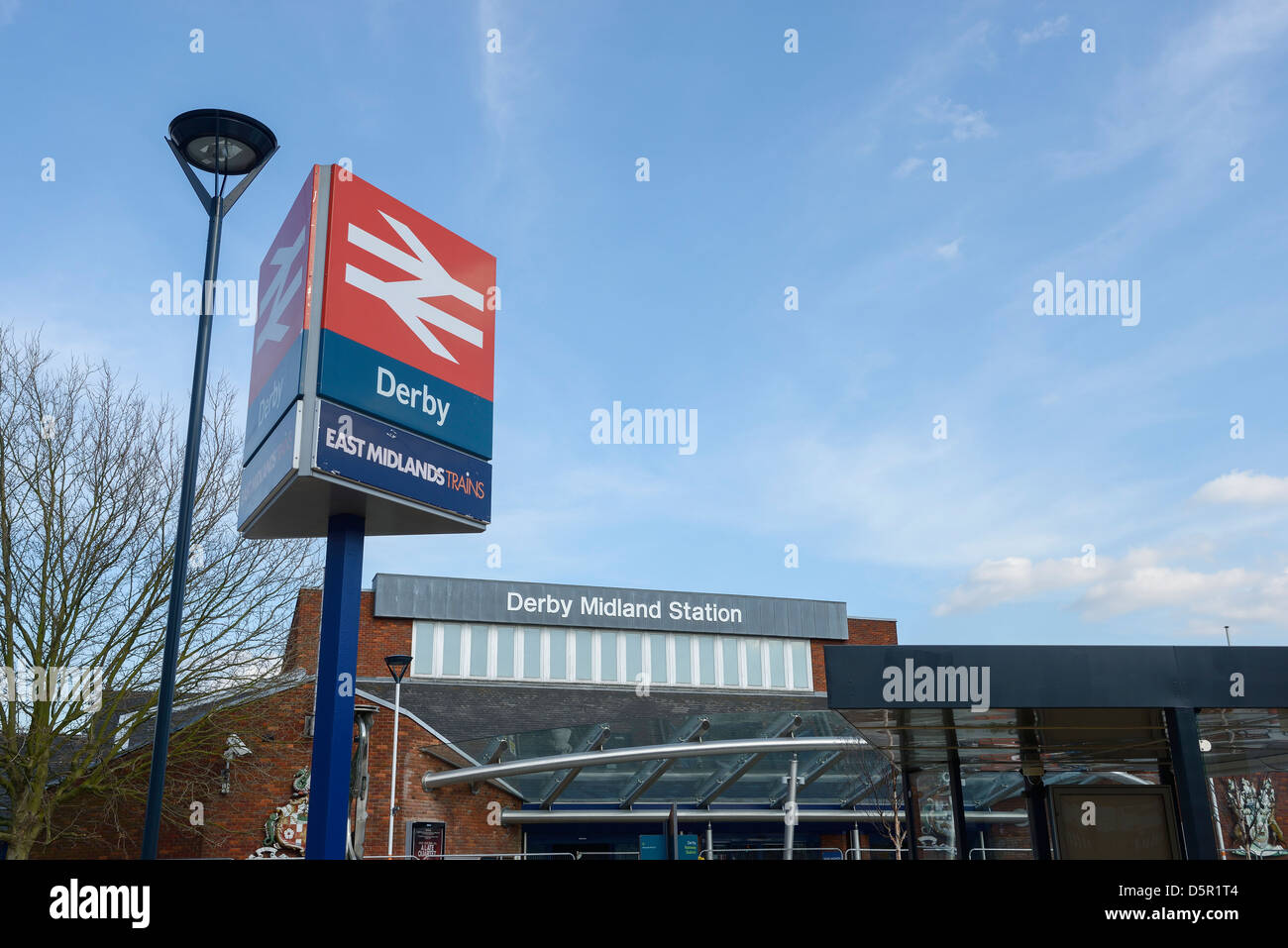 Derby railway station sign Stock Photo - Alamy