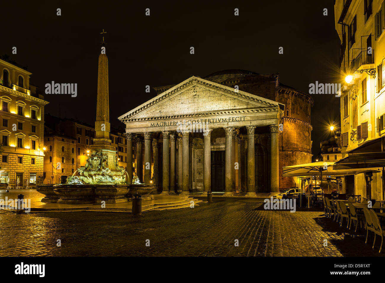 World Famous Pantheon at night in Rome, Italy Stock Photo - Alamy