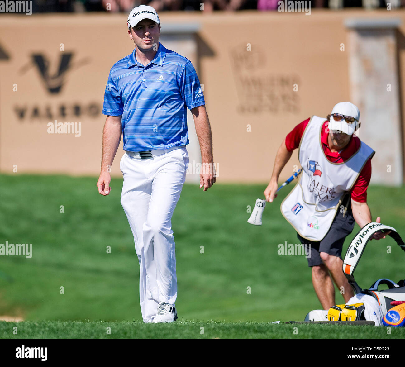 San Antonio, Texas, USA. 7th April 2013. Martin Laird at the 18th hole ...